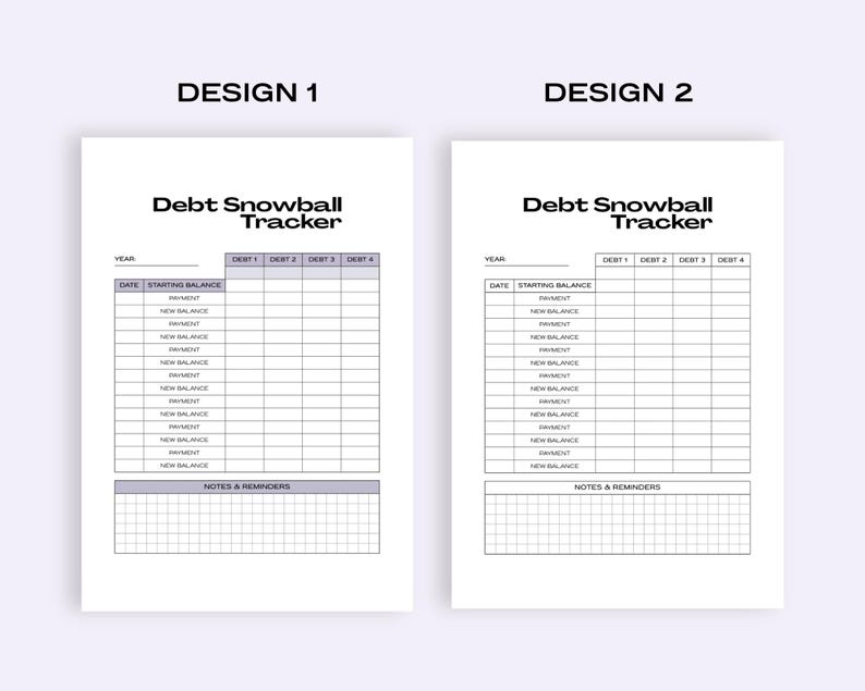 ADHD Debt Snowball Tracker Printable Debt Free Debt Payoff Progress Log ...