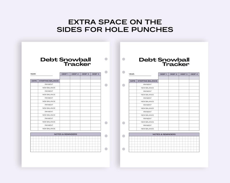 ADHD Debt Snowball Tracker Printable Debt Free Debt Payoff Progress Log ...