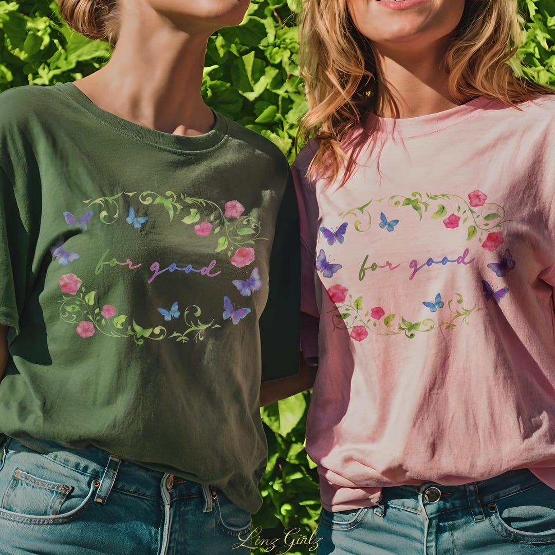 Wicked for Good Inspired Unisex Comfort Colors Tshirt︳florals Vines ...