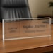 Custom Logo Desk Name Plate | Clear Acrylic Office Sign | Personalized ...