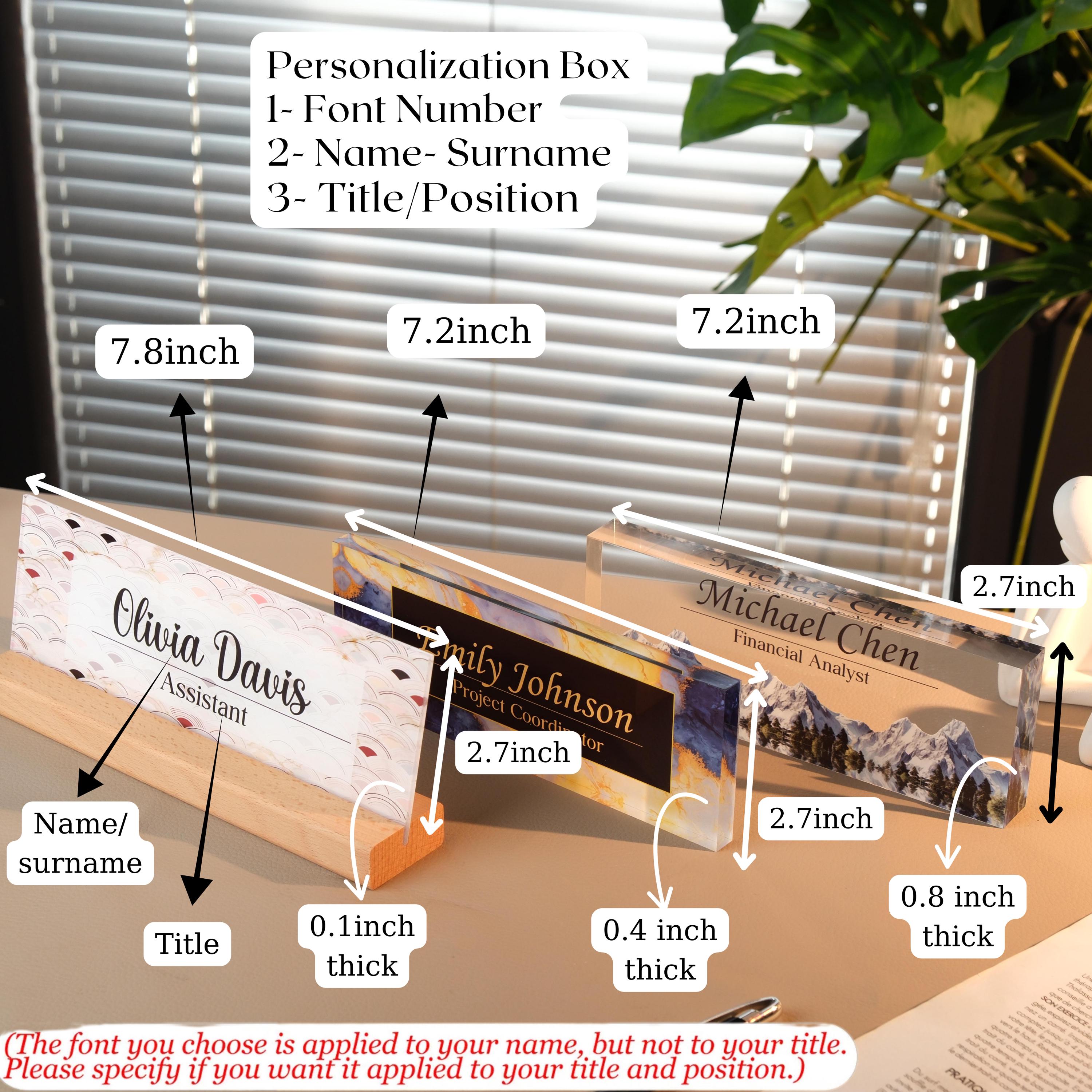 Custom Logo Desk Name Plate | Clear Acrylic Office Sign | Personalized ...