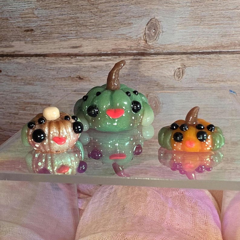 Polymer Clay Pumpkin Spider Family - Etsy