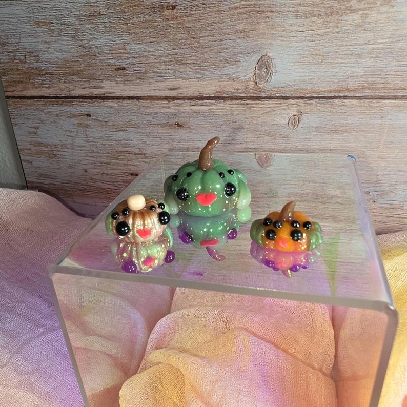 Polymer Clay Pumpkin Spider Family - Etsy