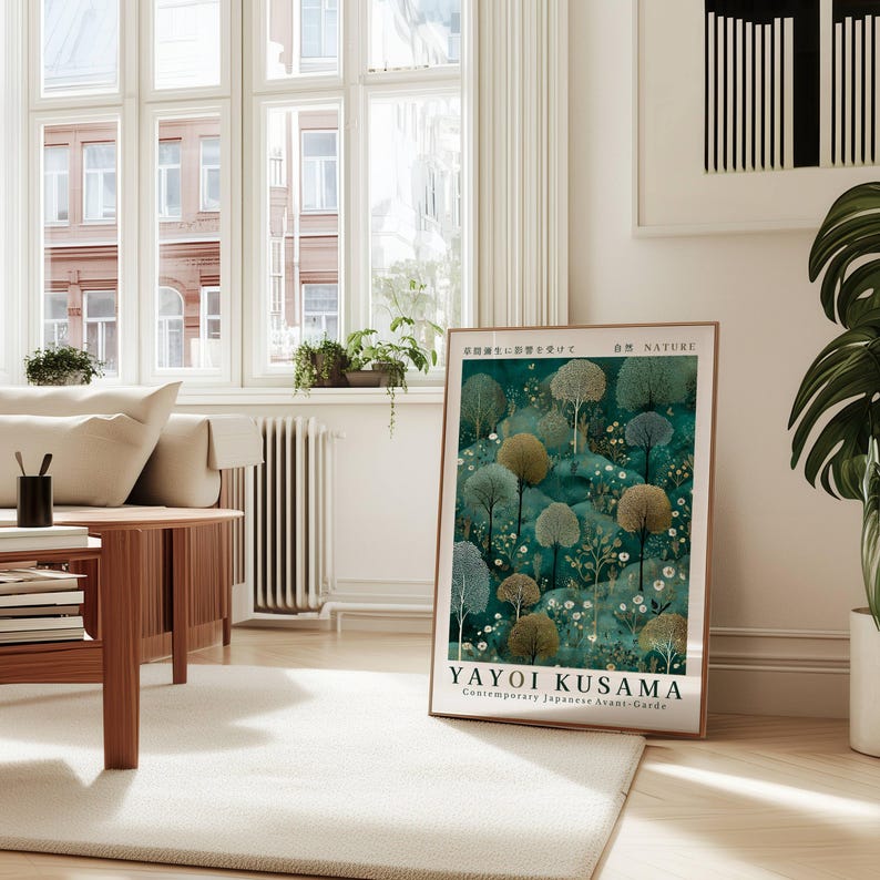 Yayoi Kusama Inspired Tree Landscape Wall Art Print, Minimalist ...