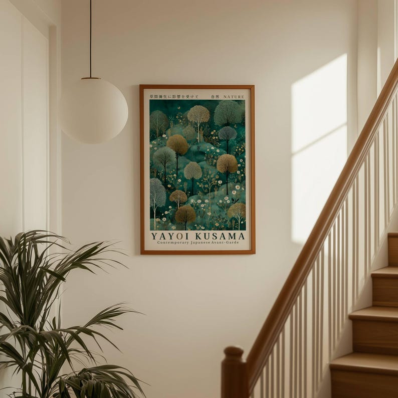 Yayoi Kusama Inspired Tree Landscape Wall Art Print, Minimalist ...