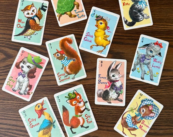 Vintage WHITMAN Animal Playing Cards, Circa 1950, Lot of 11 - Etsy