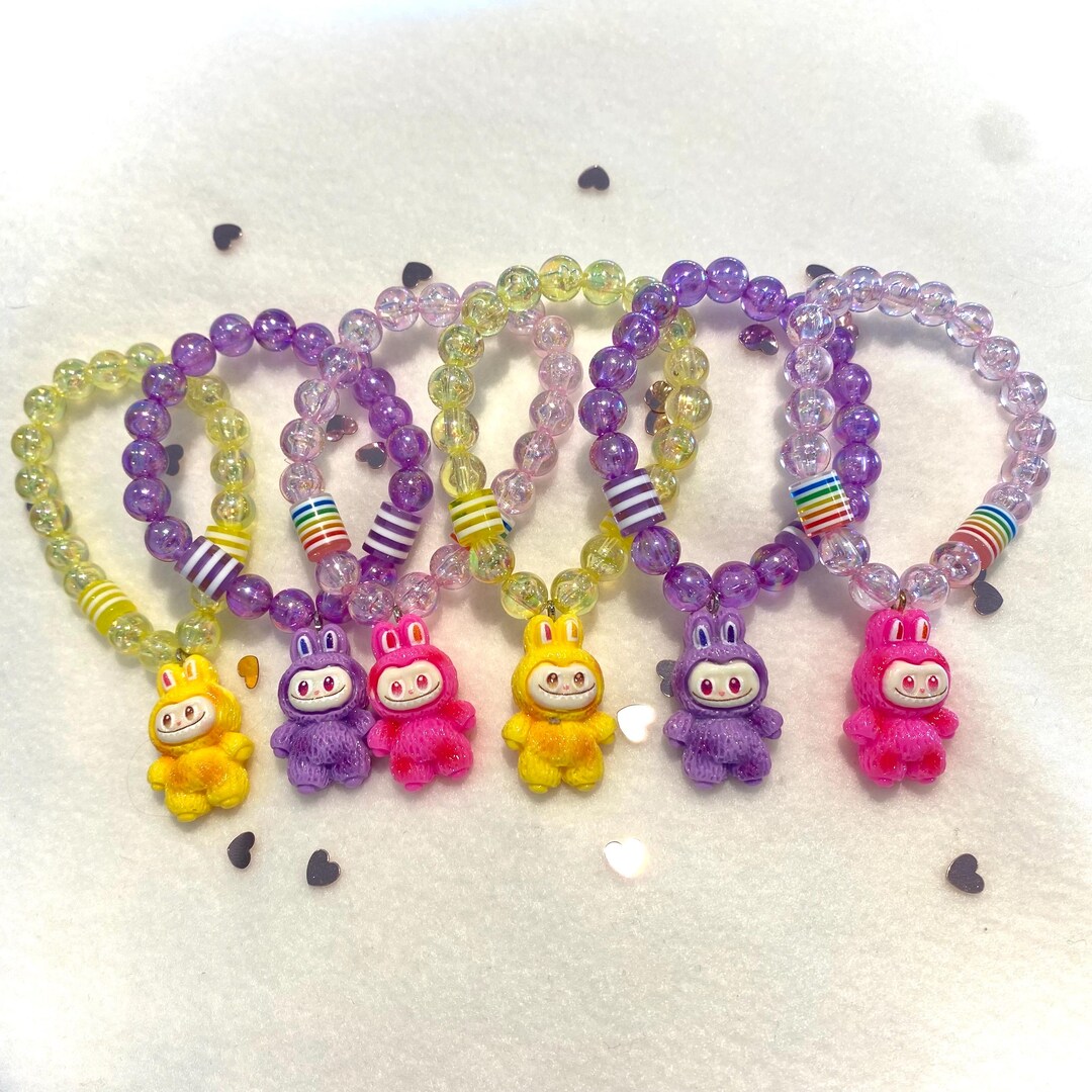 Labubu Inspired Bunny Charm Bracelet – Cute Beaded Kids Jewellery ...