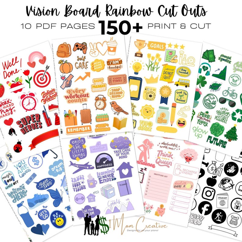 Vision Board Cut Outs, Vision Board Icons, Clipart, Vision Board Party ...