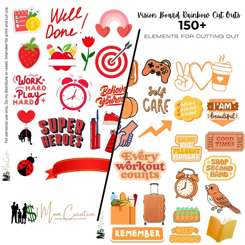Vision Board Cut Outs, Vision Board Icons, Clipart, Vision Board Party ...