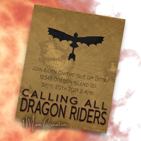 How to Train Your Dragon Party Invitation Calling All Dragon - Etsy