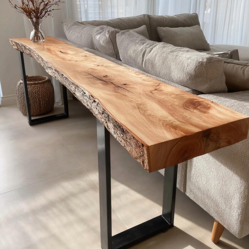 Handmade Live Edge Walnut Console Table – Rustic Modern Entryway - Etsy