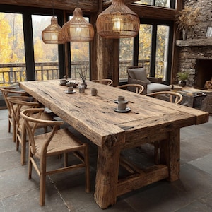 Handmade Live Edge Walnut Dining Table – Rustic Farmhouse Style - Etsy