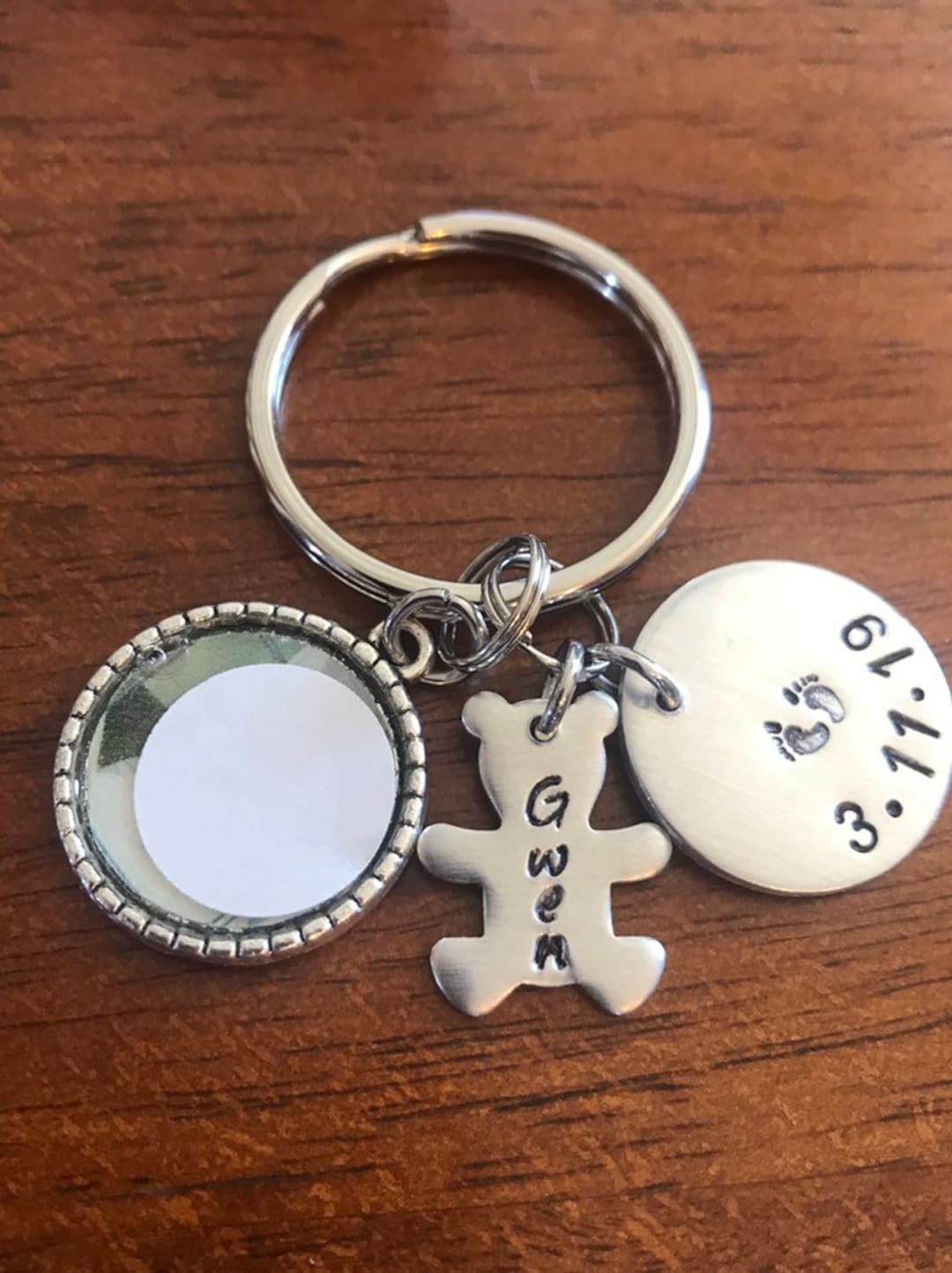 New Baby Key Chain, Custom Key Chain, Hand-stamped Key Chain ...