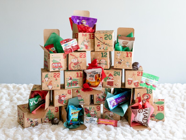 Kids Organic Snack Advent Calendar - Etsy