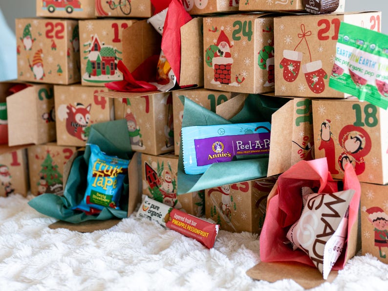 Kids Organic Snack Advent Calendar - Etsy