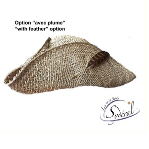 Tricorn Natural Straw,tricorne Hat,tricorne Hat,pirate Hat,period Hat ...