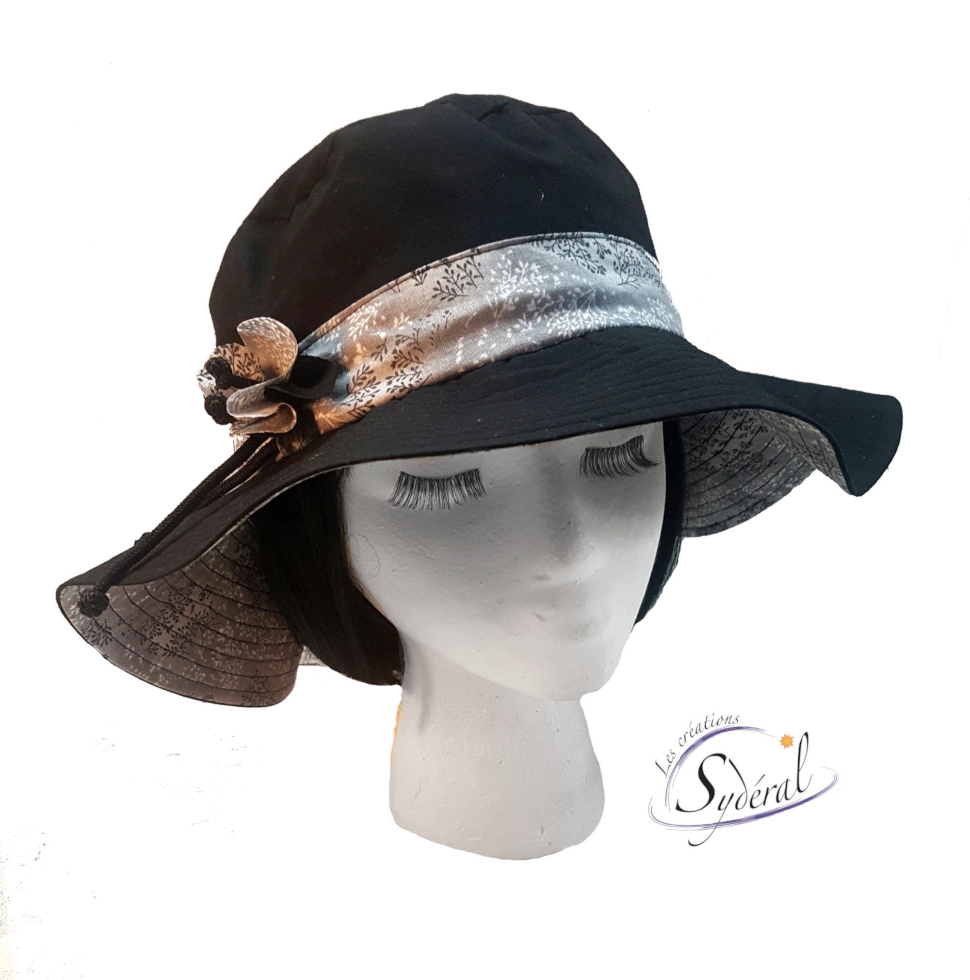 Capelina de verano para mujer en algodón negro y gris florido | Etsy