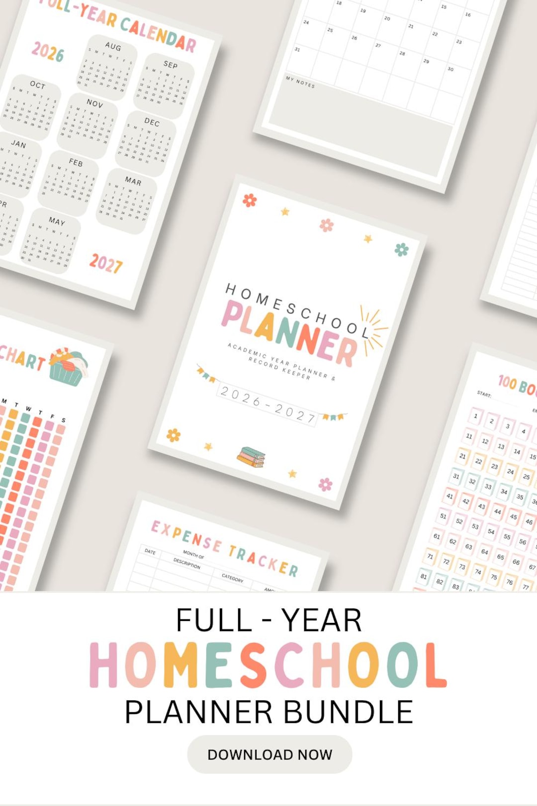 Printable Full-year Homeschool Planner Bundle (pink) - Etsy