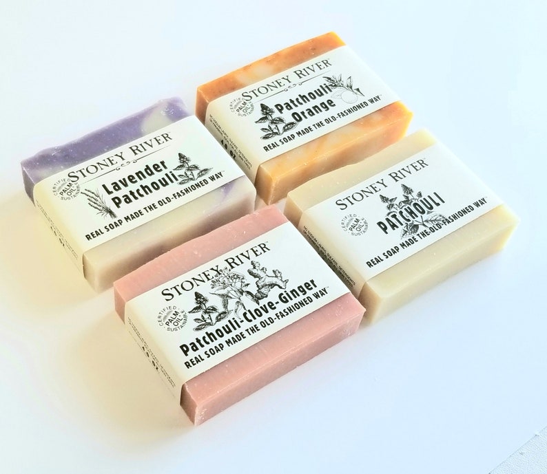 4 Patchouli Natural Soap Bars Vegan Handcrafted Bath and Body - Etsy