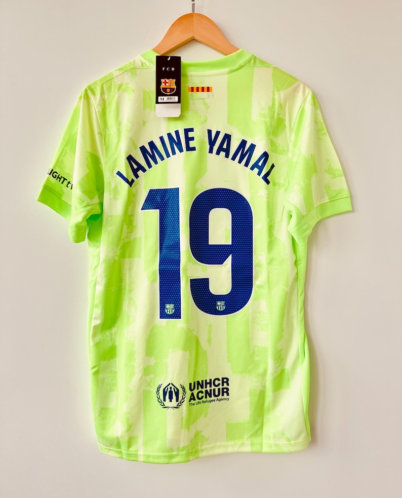 Barcelona Inspired Green Lamine Yamal #19 Jersey Sets, Youth Fotball ...