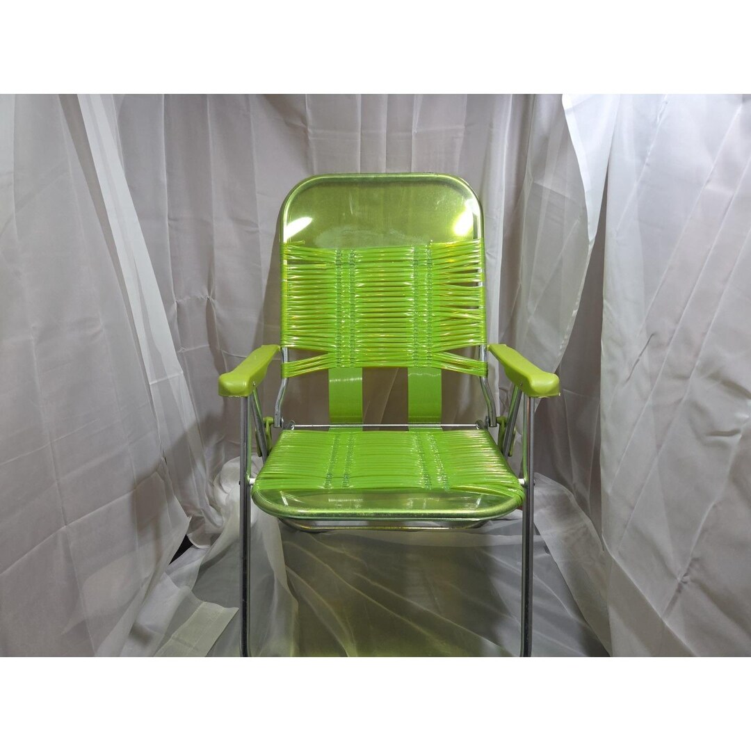 Jelly PVC Vinyl Tubing Y2K Vintage Plastic Folding Lawn Beach Chair ...