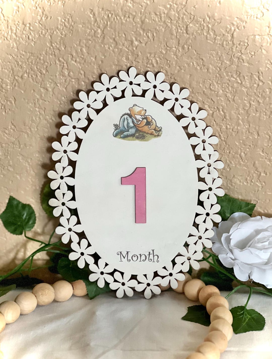 Winnie the Pooh Wooden Milestone Sign With Numbers Baby Shower Gift ...
