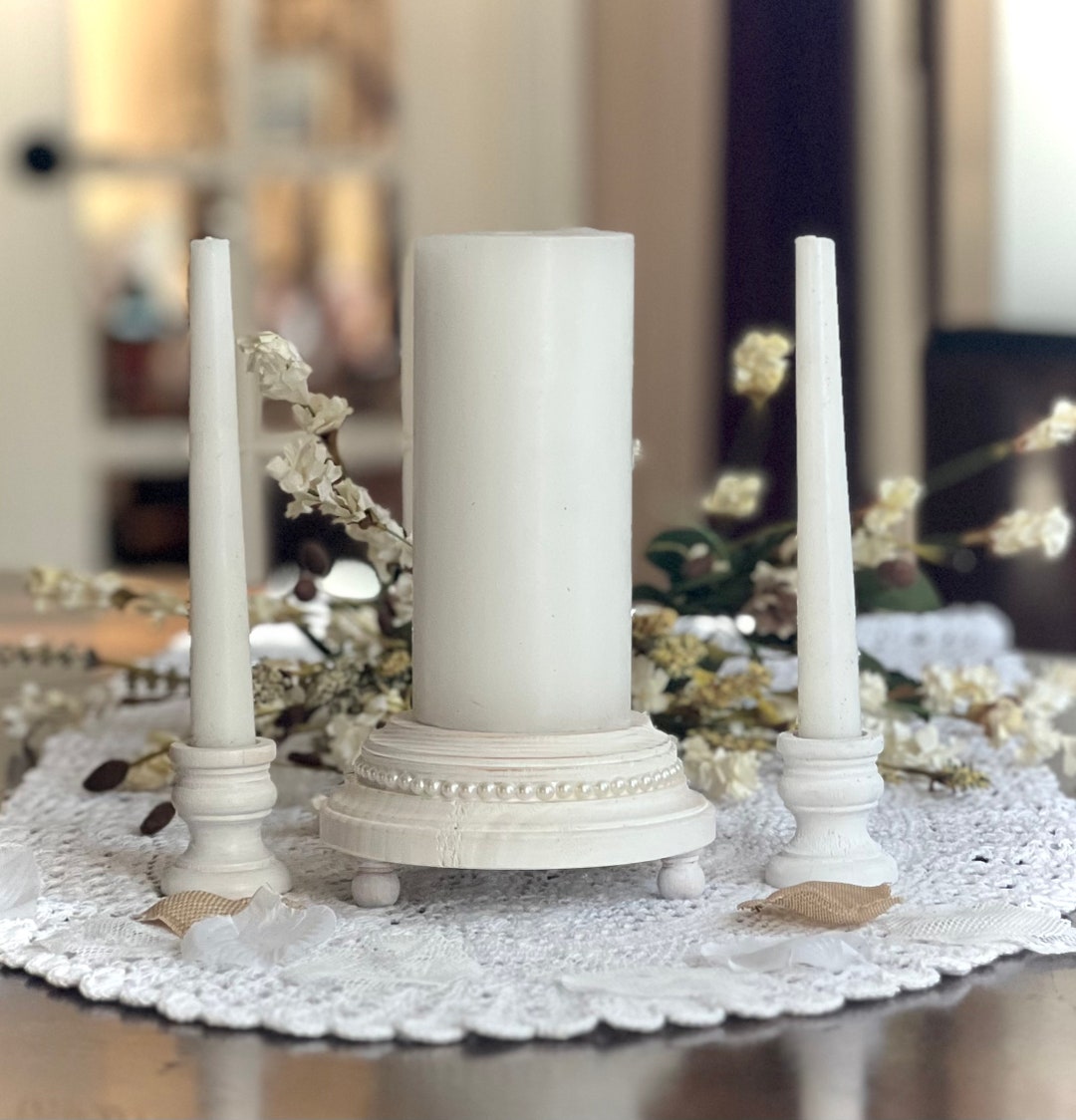 Wedding Unity Ceremony Candle Set - Wood Unity Candle Holder Set ...