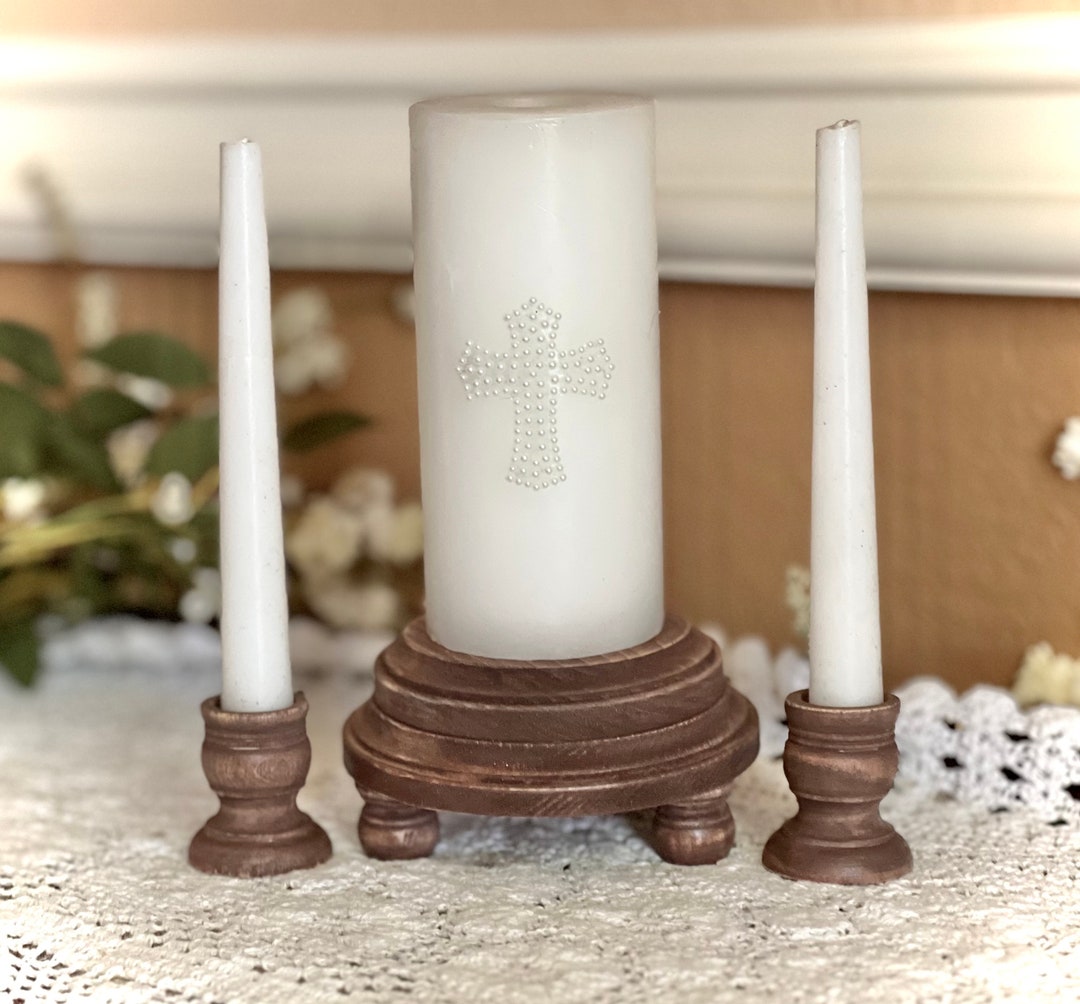 Wedding Unity Ceremony Candle Set Wood Unity Candle Holder Set ...
