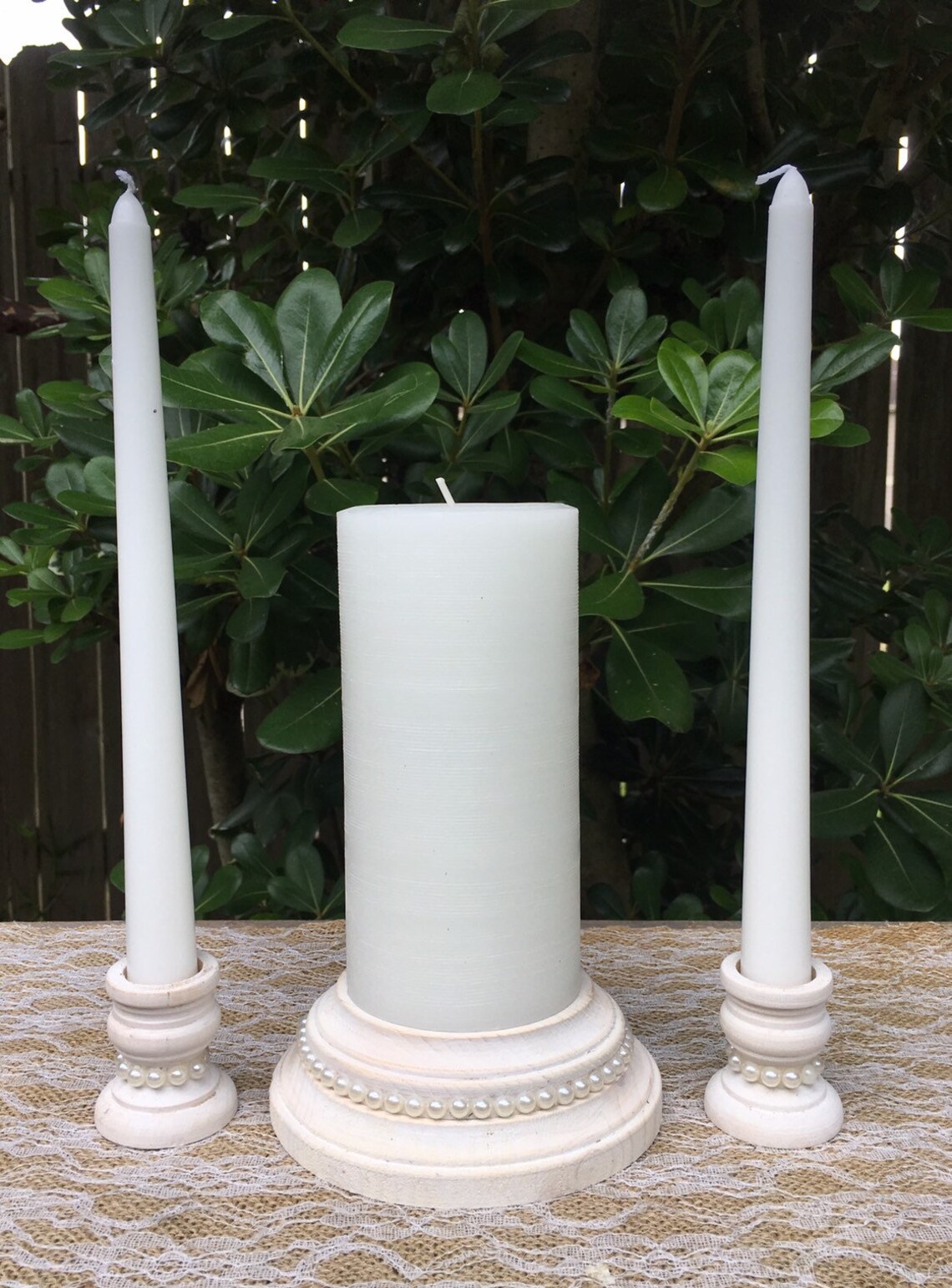 Wedding Unity Ceremony Candle Set Wood Unity Candle Holder | Etsy