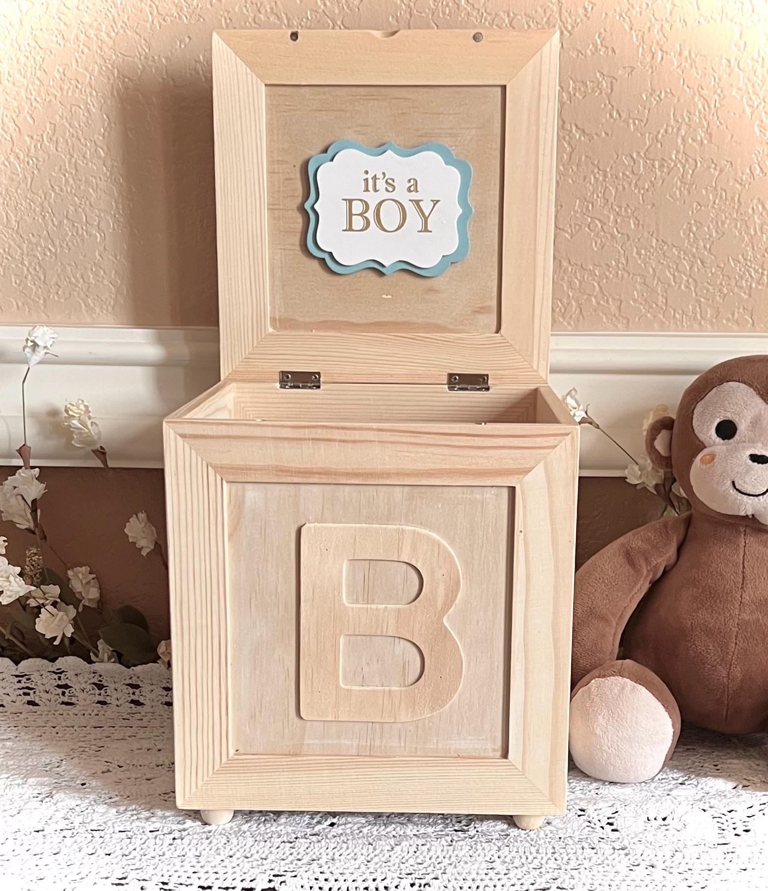 Wooden Gender Reveal Box, Baby Shower Announcement, Keepsake Storage - Etsy