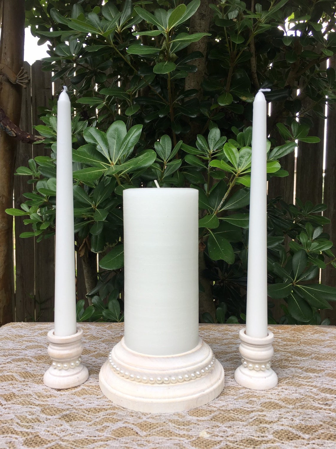 Wedding Unity Ceremony Candle Set Wood Unity Candle Holder - Etsy
