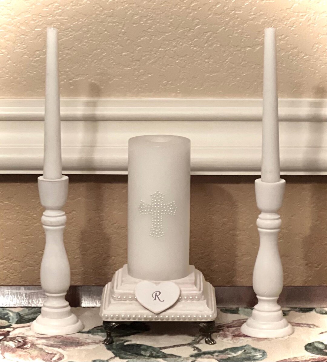 Wedding Unity Ceremony Candle Set Personalized Wood Unity Candle Holder ...