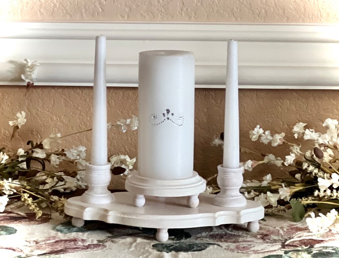 Wedding Unity Ceremony Candle Set Wood Unity Candle Holder Set ...