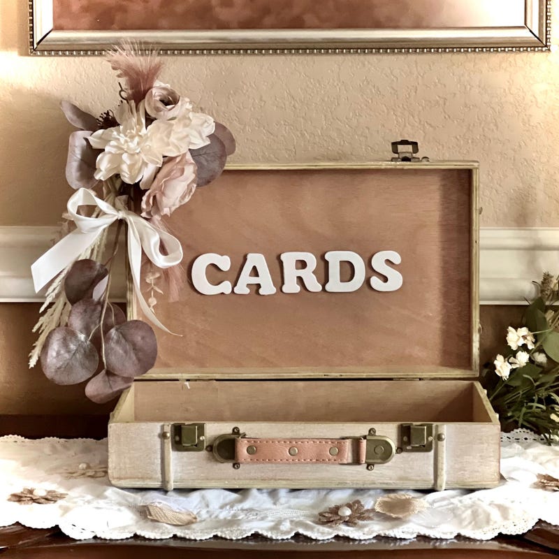 Suitcase Card Box - Etsy