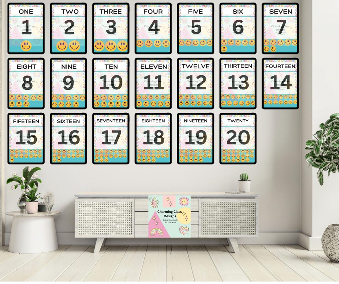 Smiley-smiley | Number Posters | Wall Resources | Printed & Laminated ...