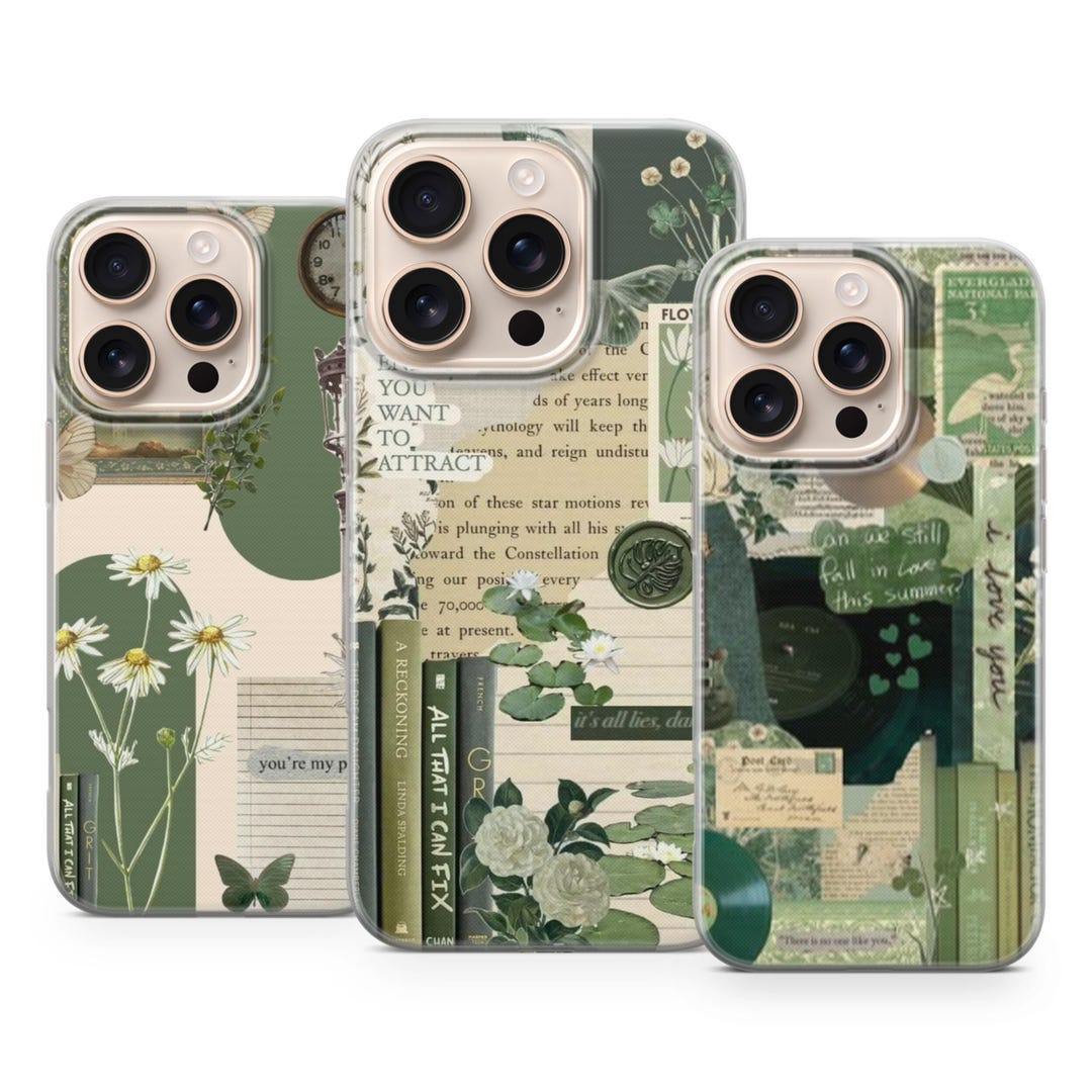 Sage Green Phone Case Earthy Cover for iPhone 16 15 14 17 12 Pro 11 XR ...