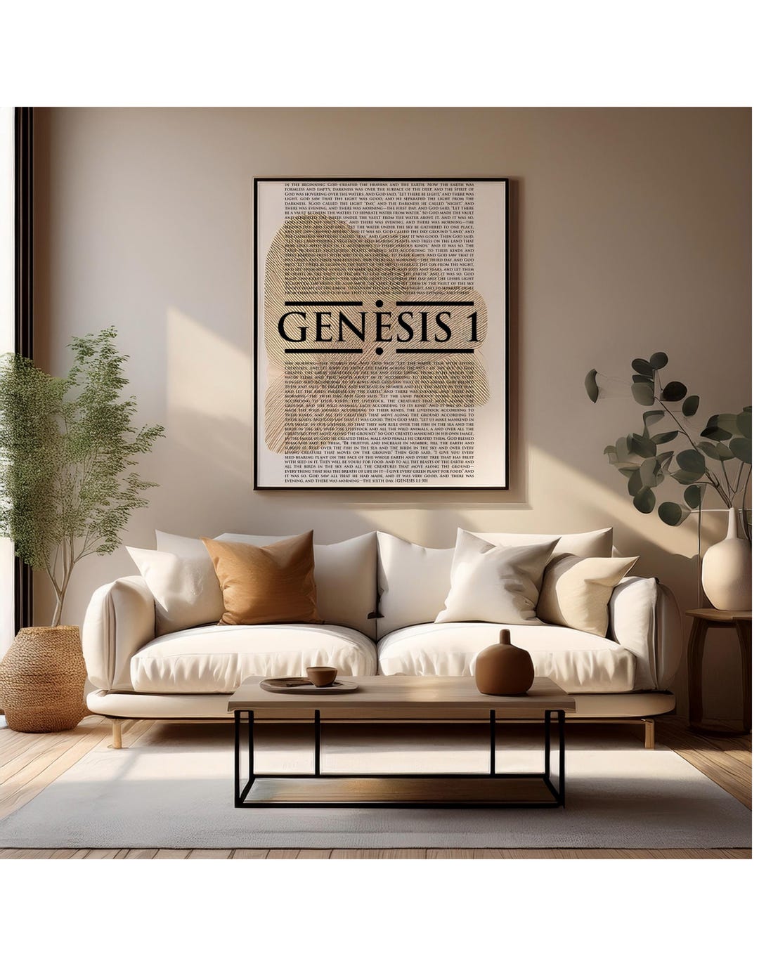 Genesis 1 Bible Verse Print – “in the Beginning God Created” – Fits 20 ...