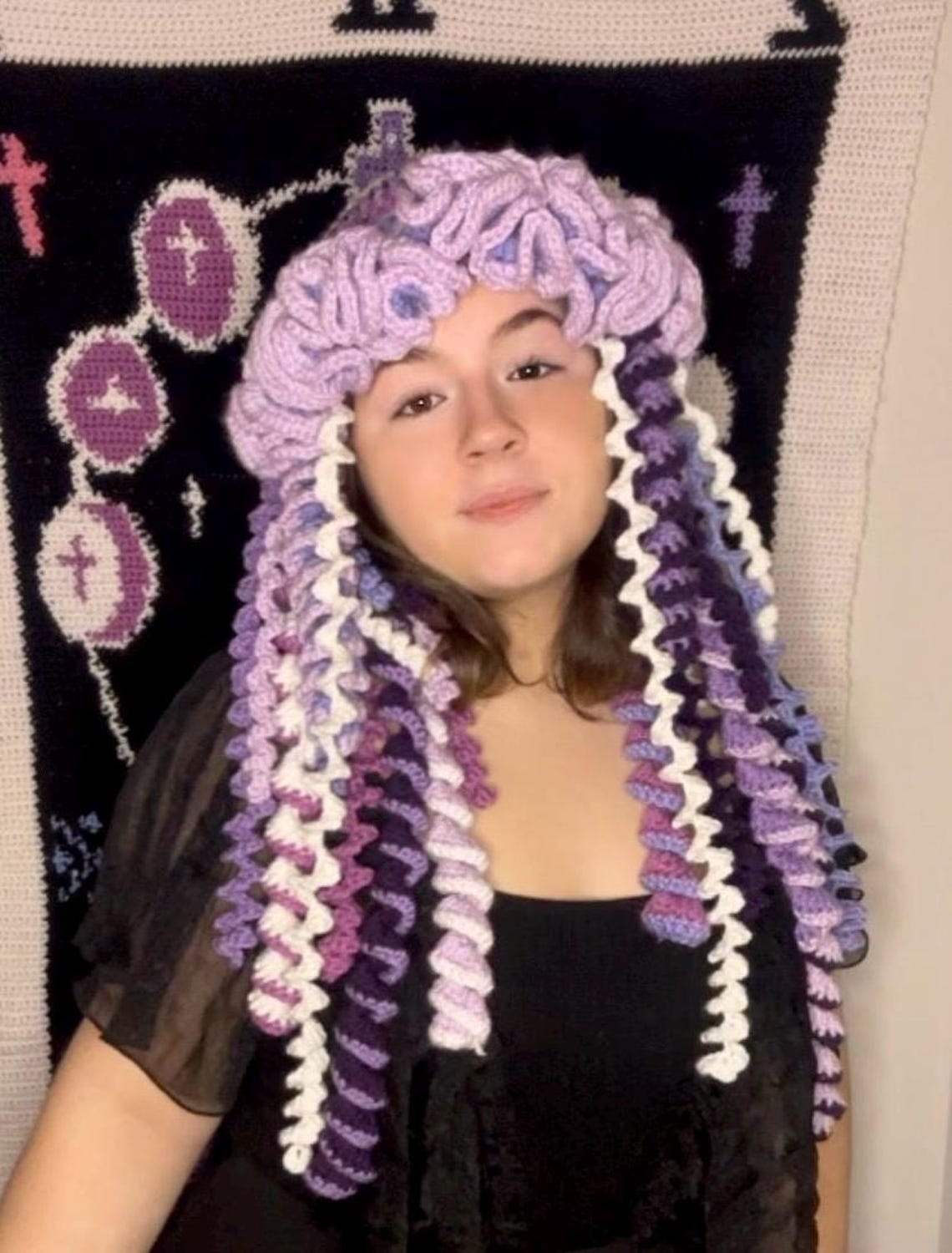 Jellyfish Crochet Ruffle Hat - Etsy