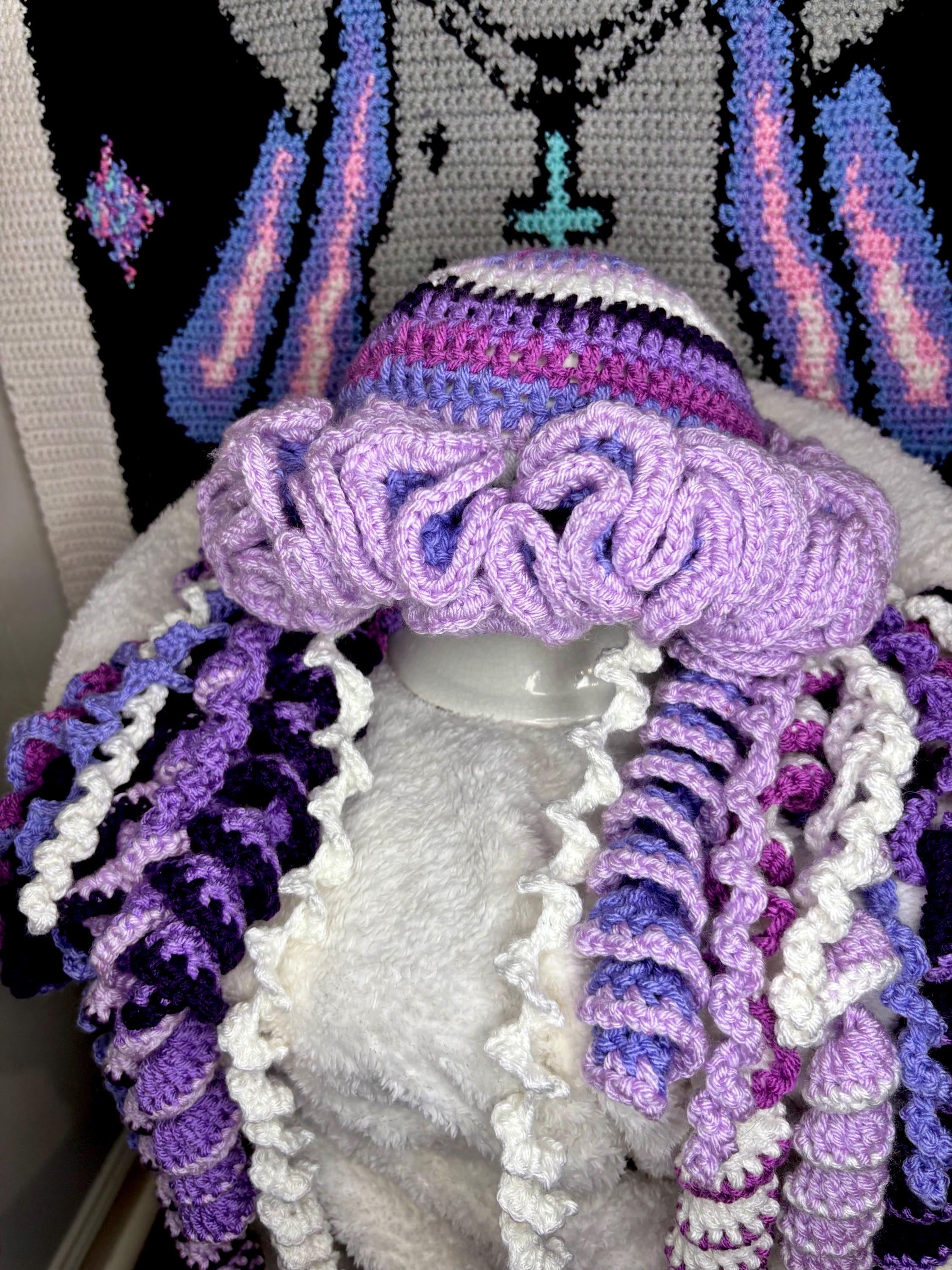 Jellyfish Crochet Ruffle Hat - Etsy