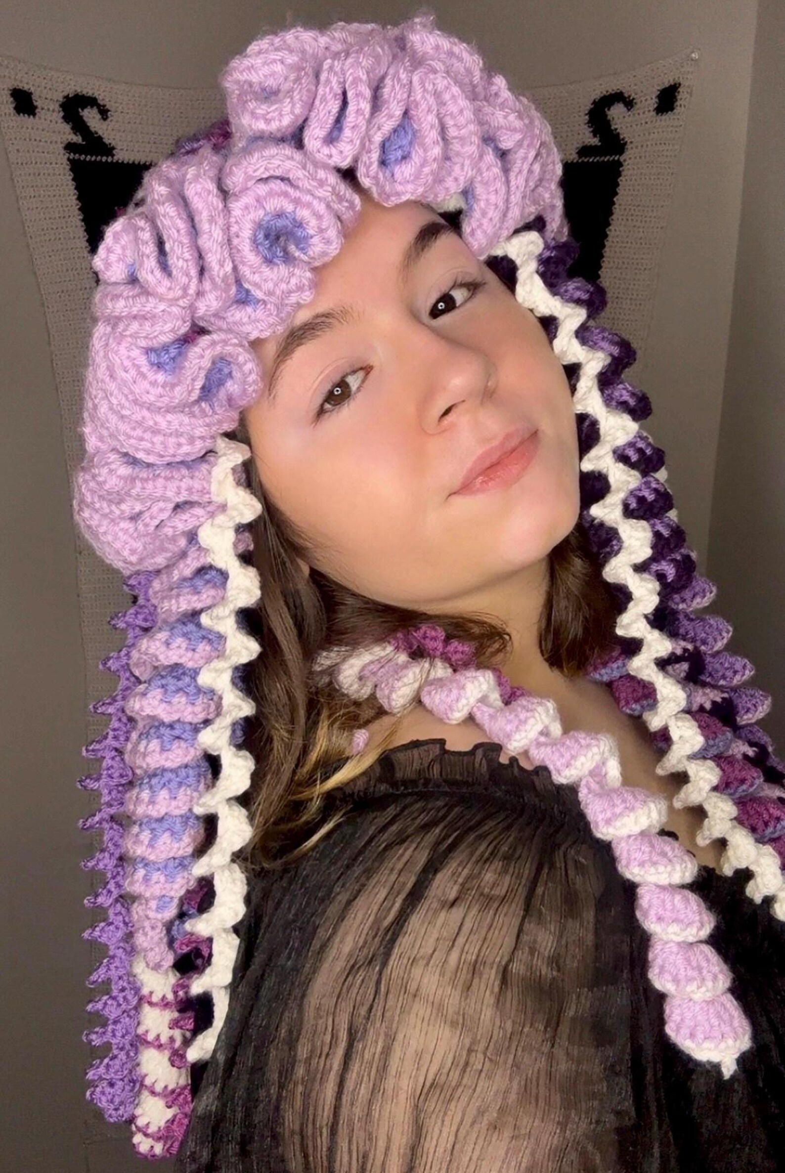 Jellyfish Crochet Ruffle Hat - Etsy