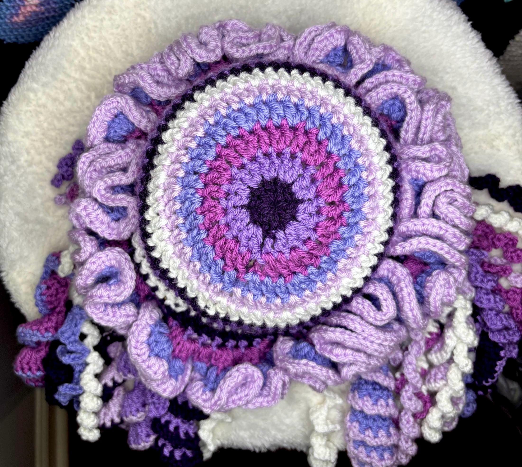 Jellyfish Crochet Ruffle Hat - Etsy