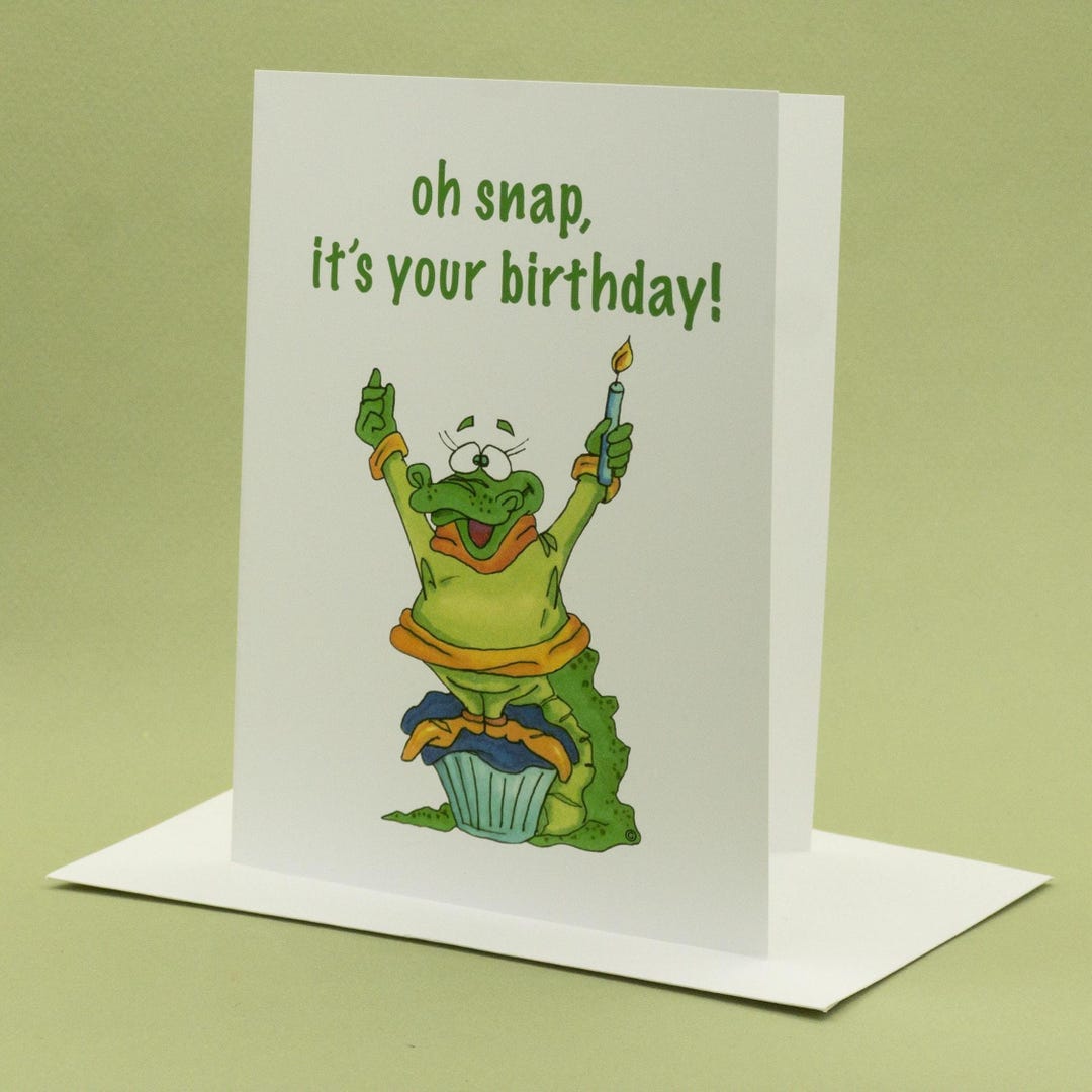 On Snap Happy Birthday Gator Greeting Card - Etsy