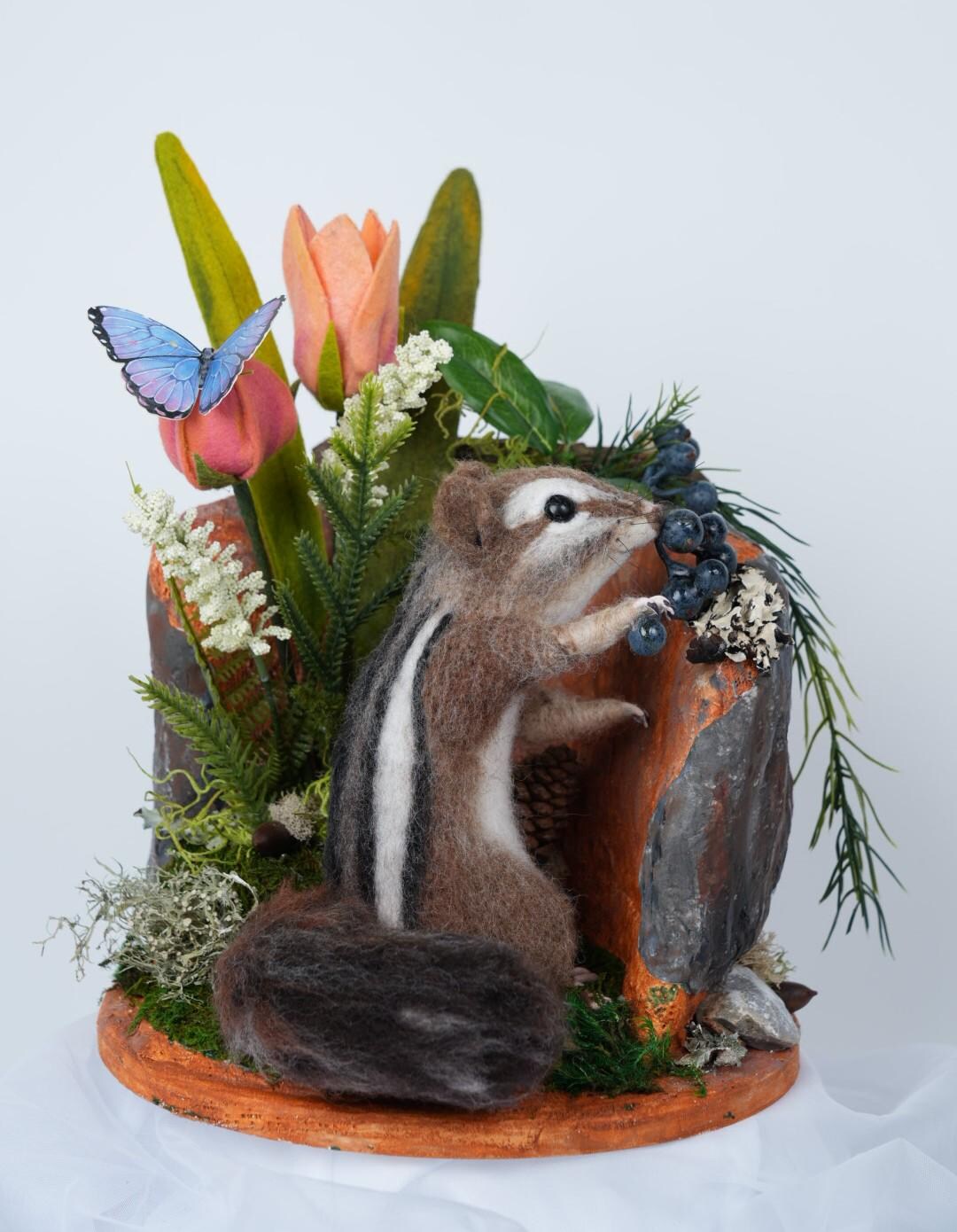 Needle Felted Lifesize Chipmunk Sculpture - Etsy
