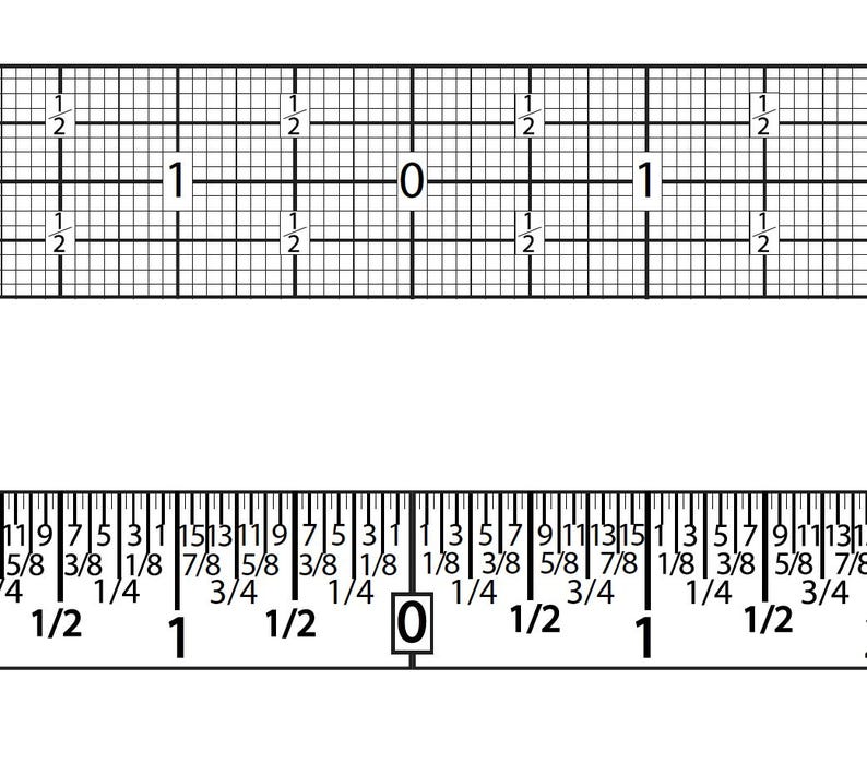 Center-finding Ruler (4.5" Each Side) | Zero-center Ruler - Printable ...
