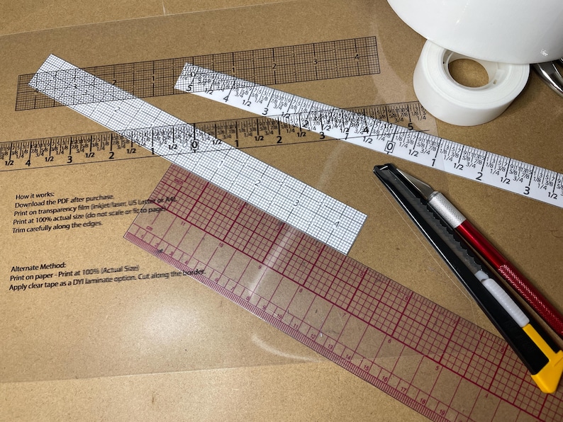 Center-finding Ruler (4.5" Each Side) | Zero-center Ruler - Printable ...