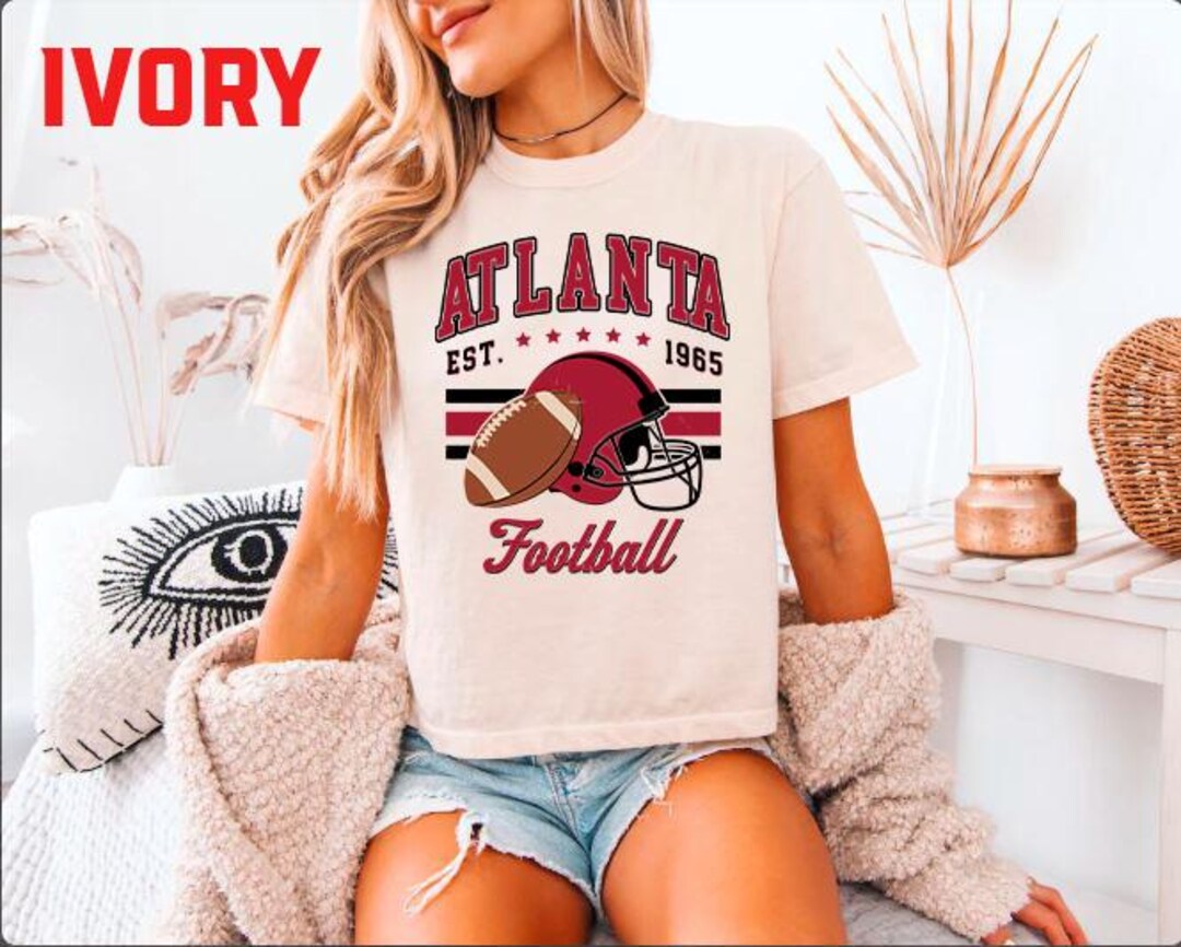 Vintage Atlanta Football Cropped Tshirt Atlanta Shirt Football T-shirt ...