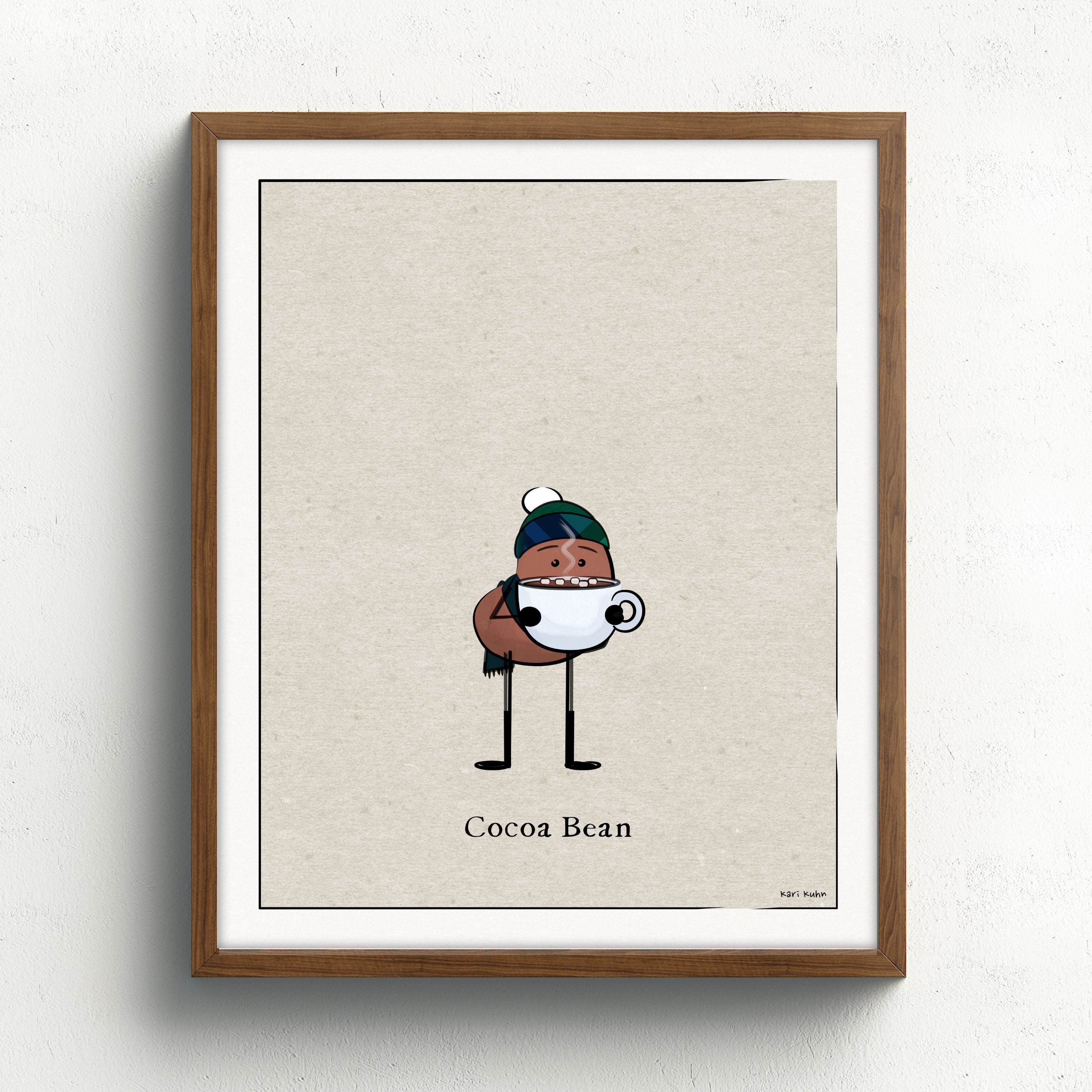 Chili Bean, Bean Drawing Art, Food Art, Coffee Shop Art- Digital Print ...