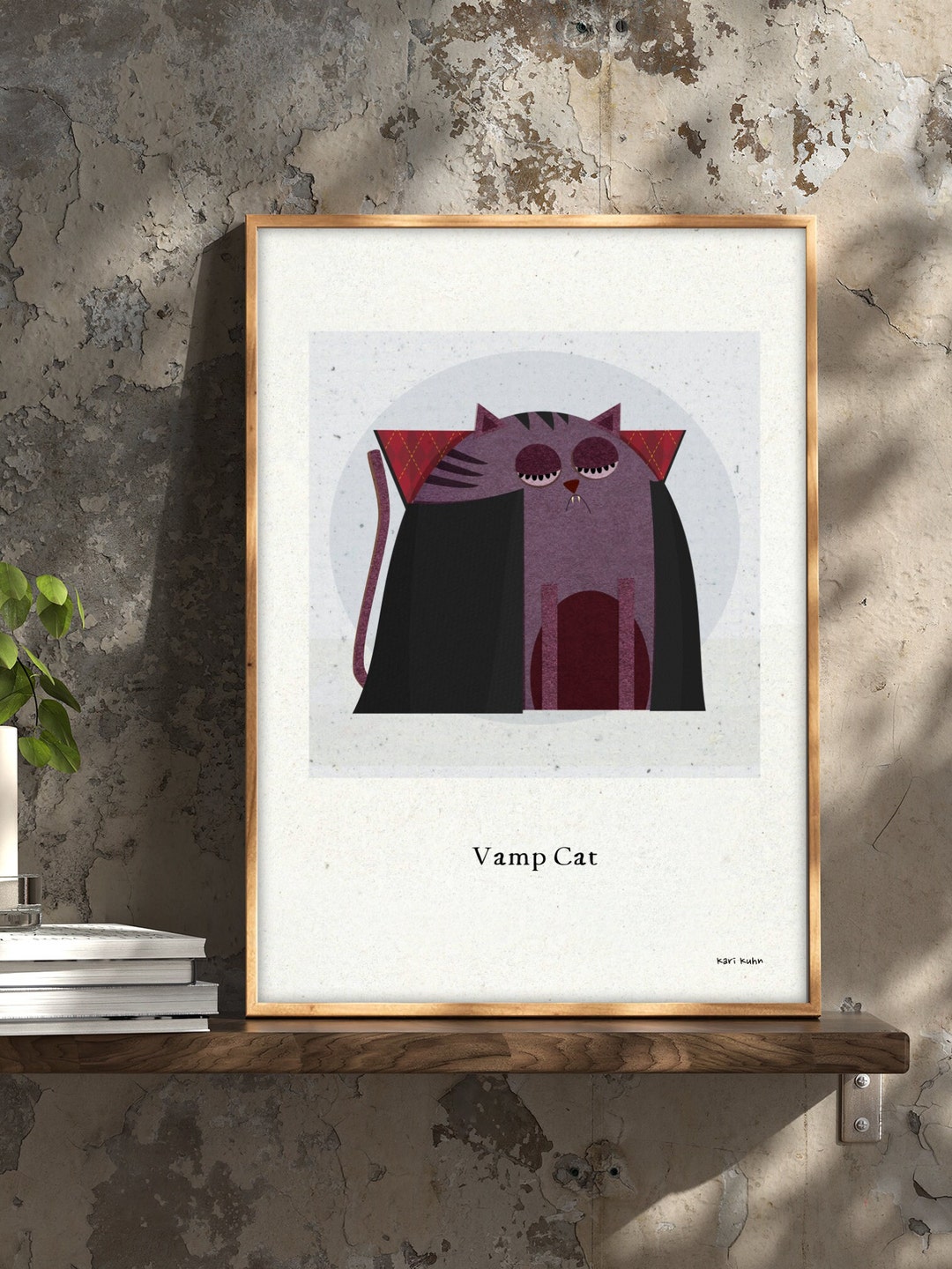 Vampire Cat Art Print A3 - Etsy