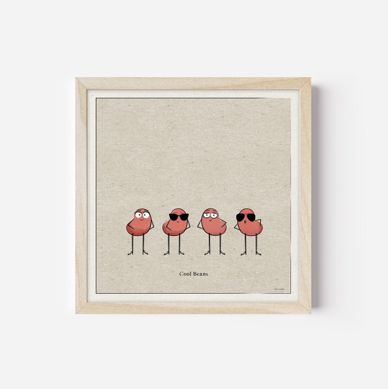 Cool Beans Beans Drawing Art Food Art 12 X 12 - Etsy