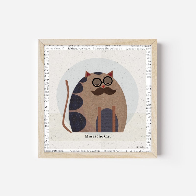 Mustache Cat - Etsy